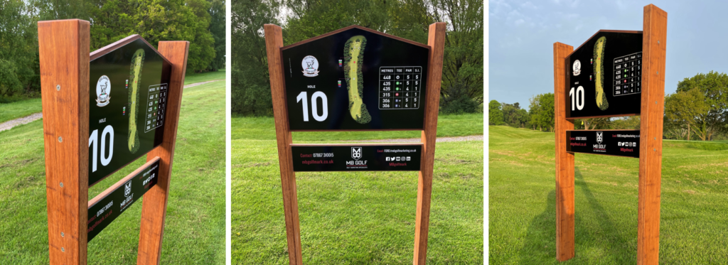 Bamboo N-Durance Twin-Post Tee Signs - Golf Marketing Specialists